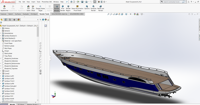 Assembly of Yacht : Skill-Lync