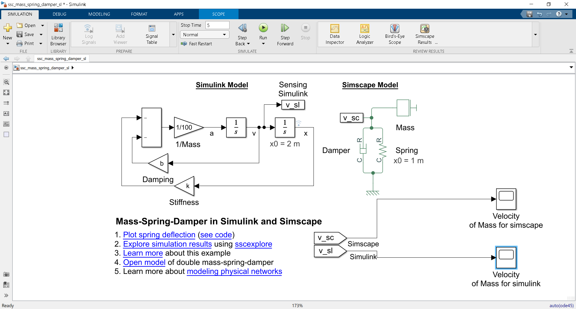 Mass-Spring-Damper in Simulink and Simscape : Skill-Lync