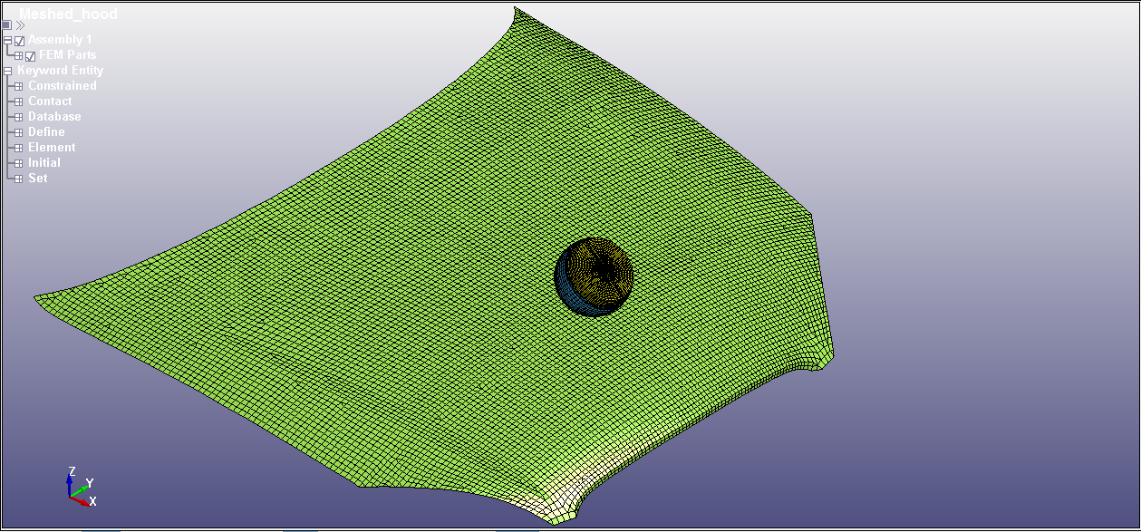 Head impact on hood - LS-DYNA : Skill-Lync