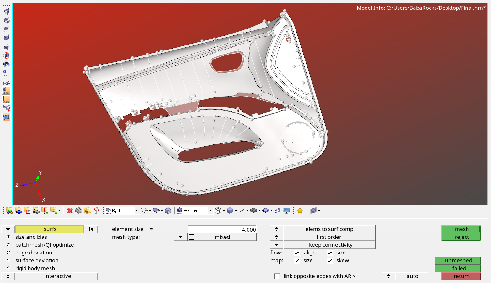 Car Side door mesh generation : Skill-Lync
