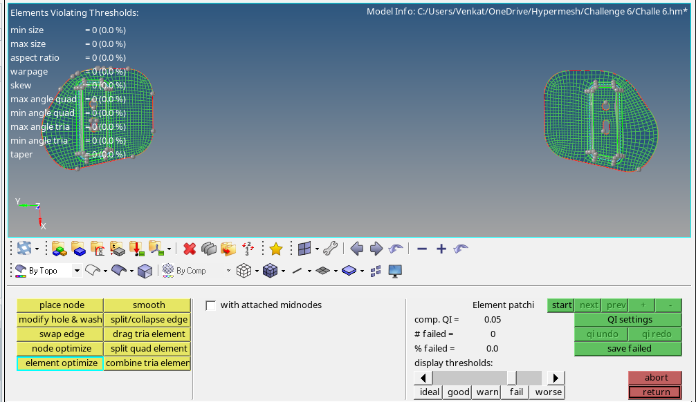 Meshing an automobile hood model using Hypermesh : Skill-Lync