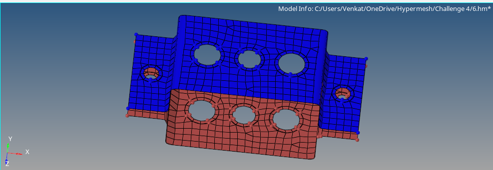 Creating 1-D elements for the given component using Hypermesh : Skill-Lync