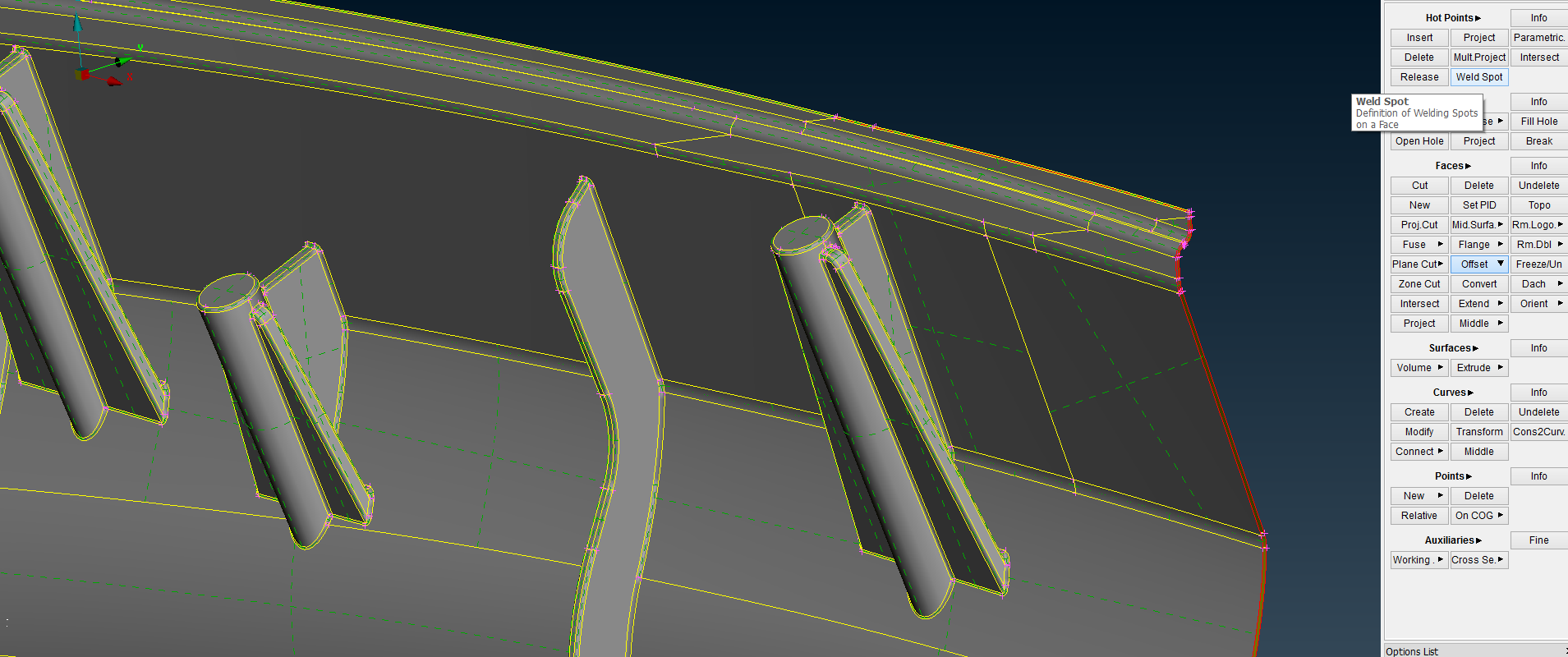 Shell Meshing of Instrument panel substrate : Skill-Lync