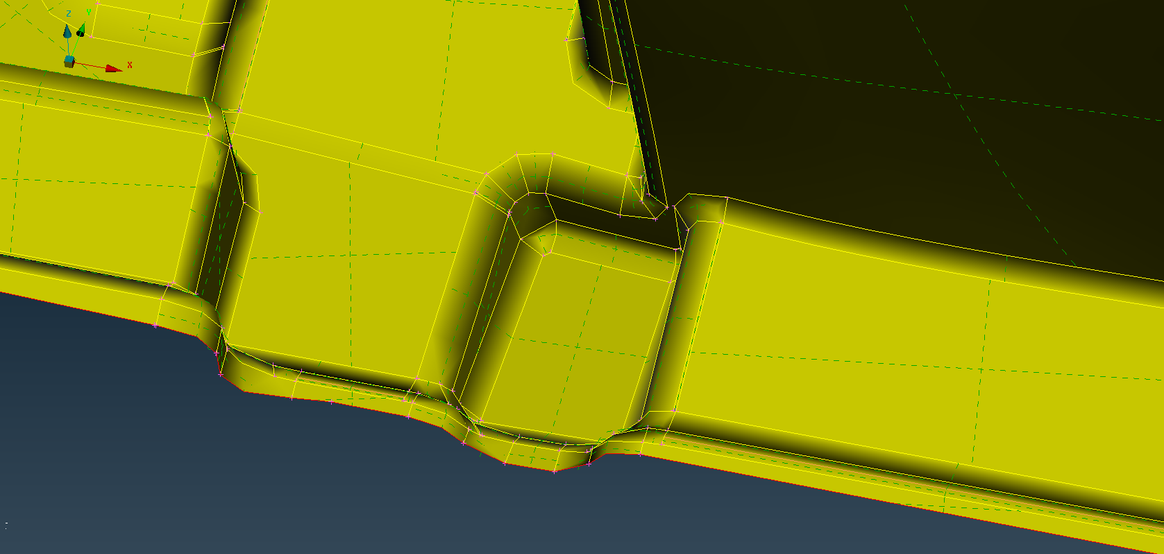 Shell Meshing of Instrument panel substrate : Skill-Lync