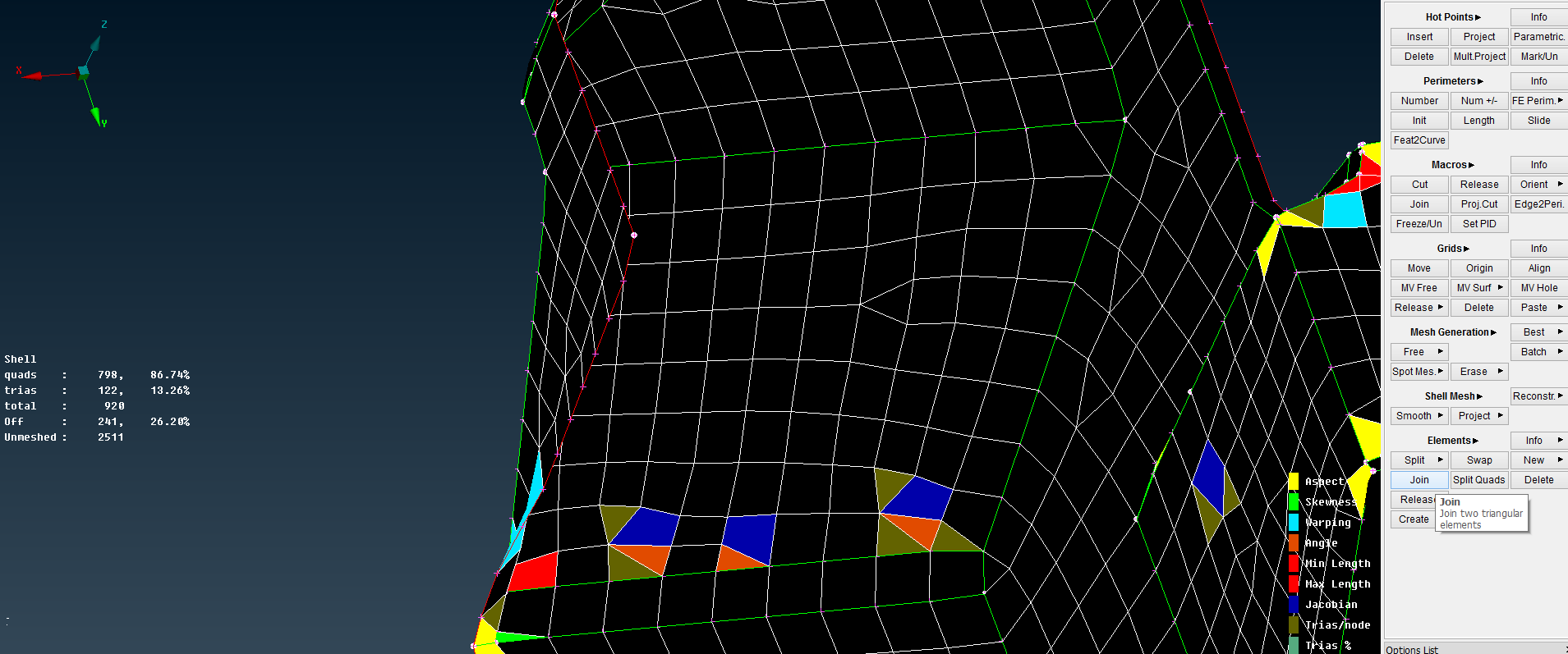 Shell Meshing of Instrument panel substrate : Skill-Lync
