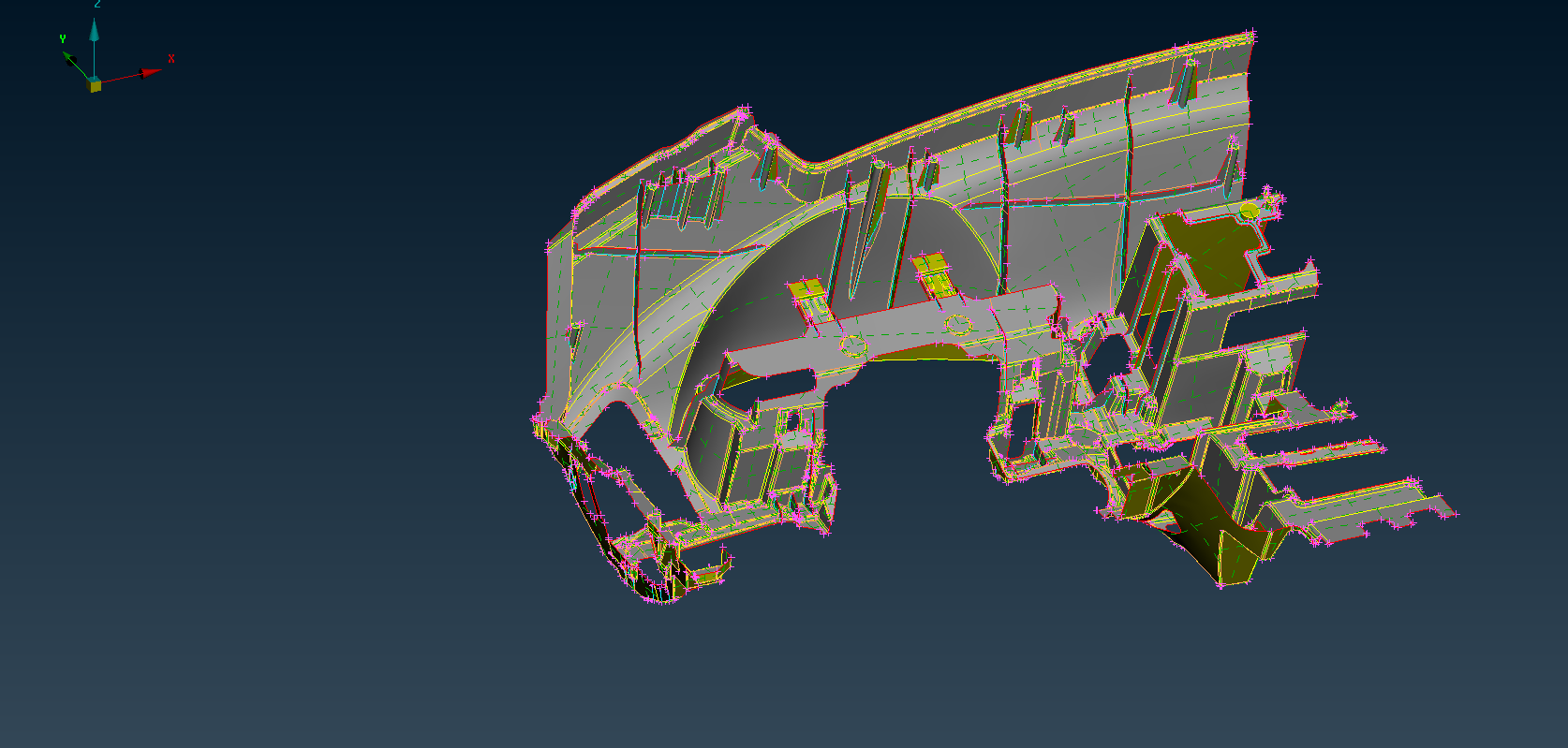 Shell Meshing of Instrument panel substrate : Skill-Lync