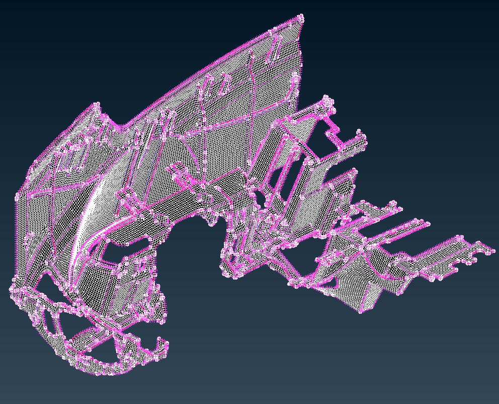 Shell Meshing of Instrument panel substrate : Skill-Lync