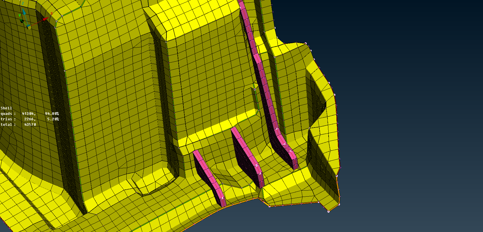 Shell Meshing of Instrument panel substrate : Skill-Lync