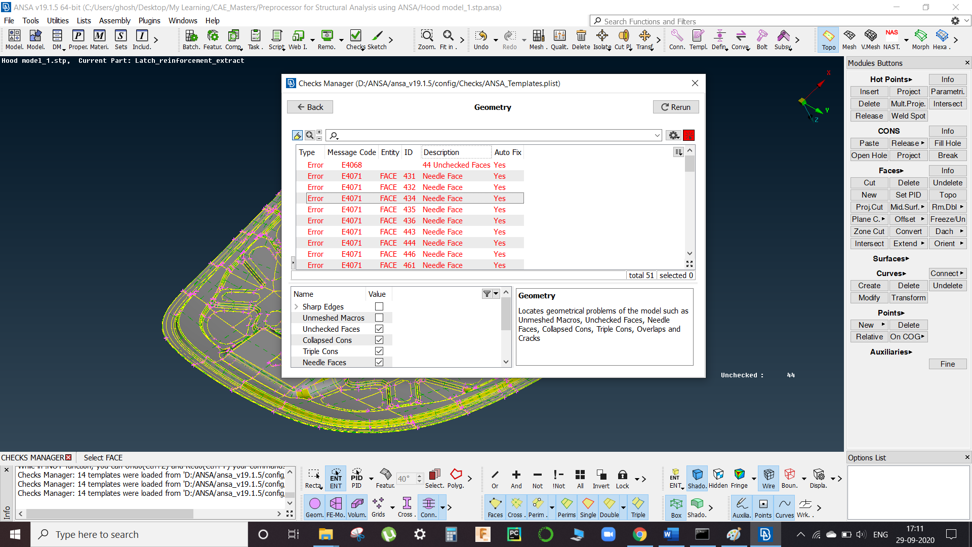 2-D Meshing of Car Hood using ANSA : Skill-Lync