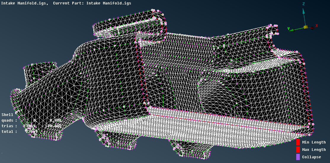 Volume mesh of intake manifold according to the given quality criteria ...