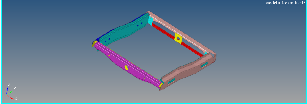 Creating 1D Connectors for the given Frame component using Hypermesh : Skill-Lync