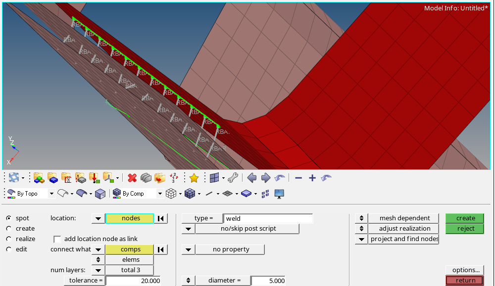 Creating 1D Connectors for the given Frame component using Hypermesh : Skill-Lync