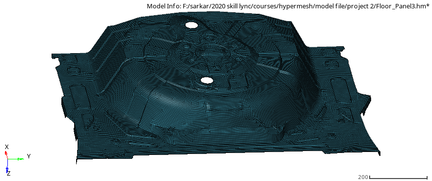 Shell Meshing Car Floor Panel for spare tire cabinet using HYPERMESH ...
