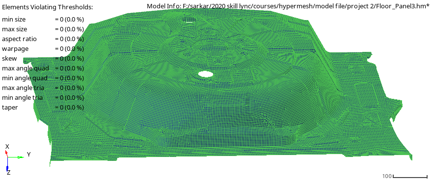 Shell Meshing Car Floor Panel for spare tire cabinet using HYPERMESH ...