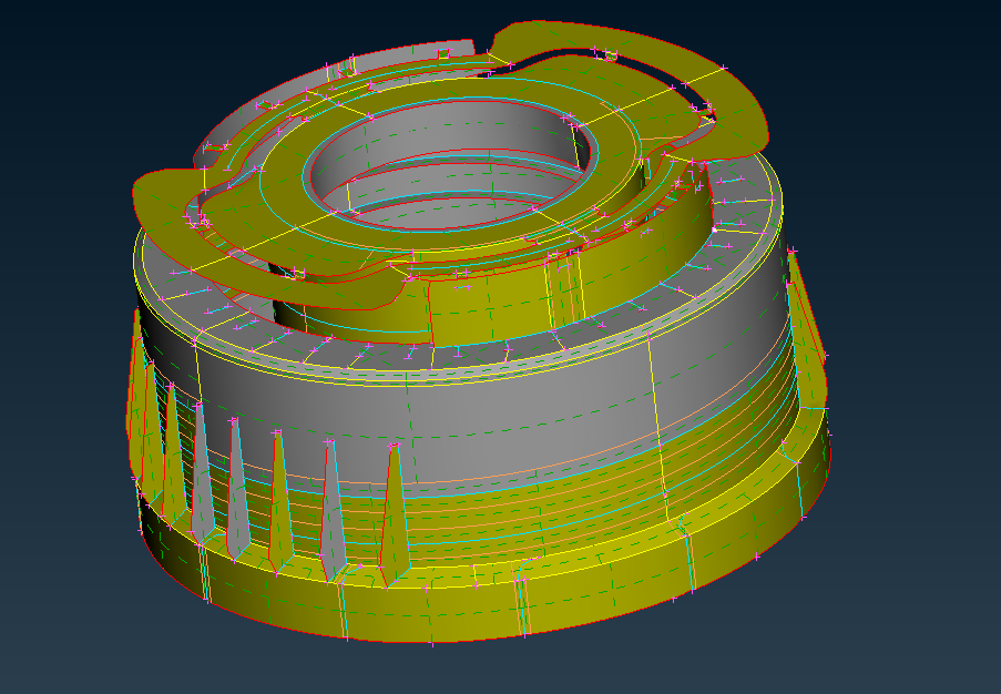 Performed shell mesh for a PLASTIC BOTTLE CAP - using ANSA : Skill-Lync