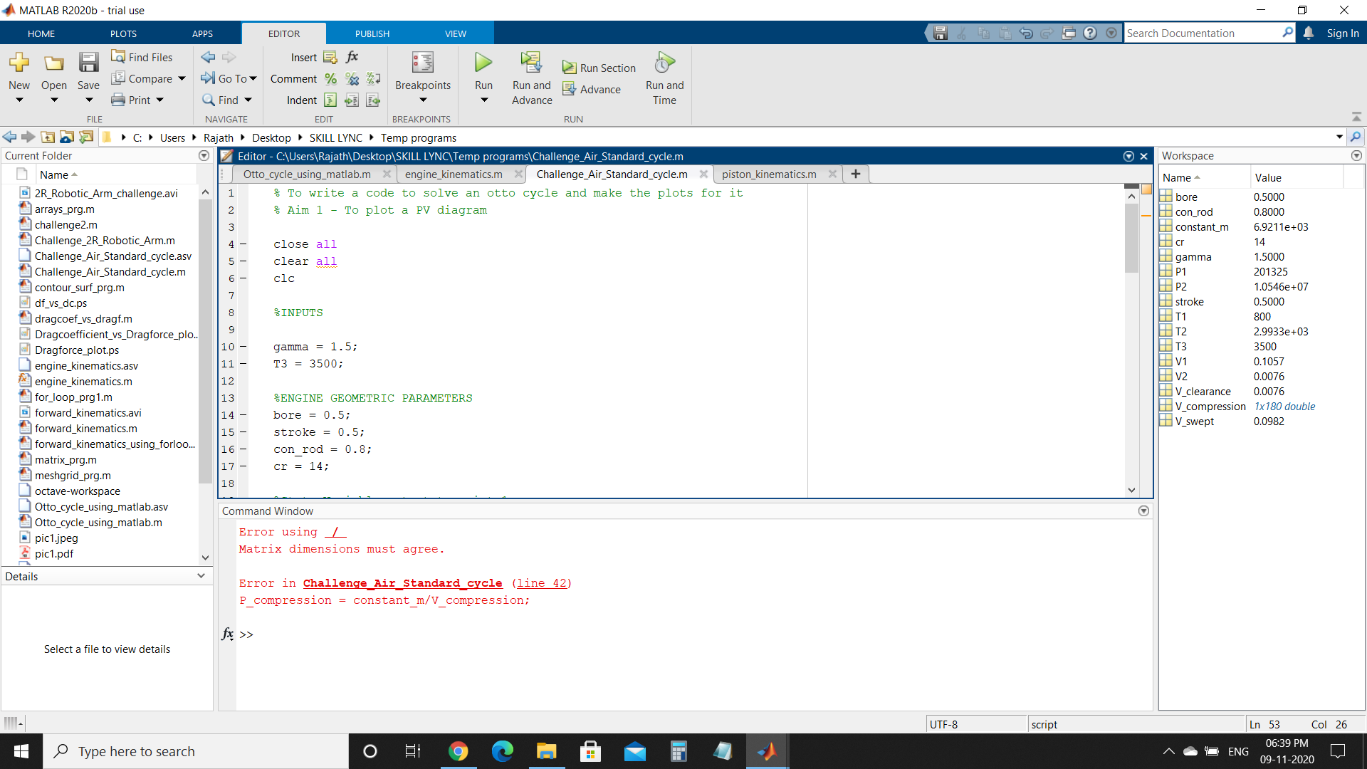 REPRESENTATION OF AN OTTO CYCLE THROUGH P-V DIAGRAM AND TO CALCULATE ITS THERMAL EFFICIENCY IN ...