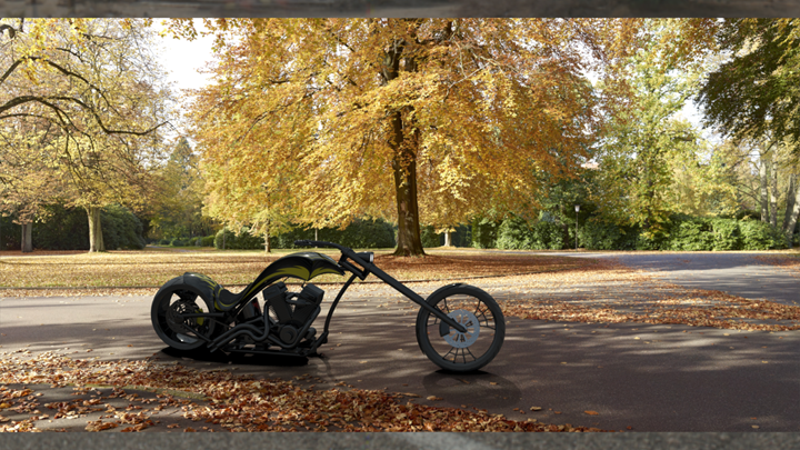 Designing an American Chopper with Photo realistic rendering