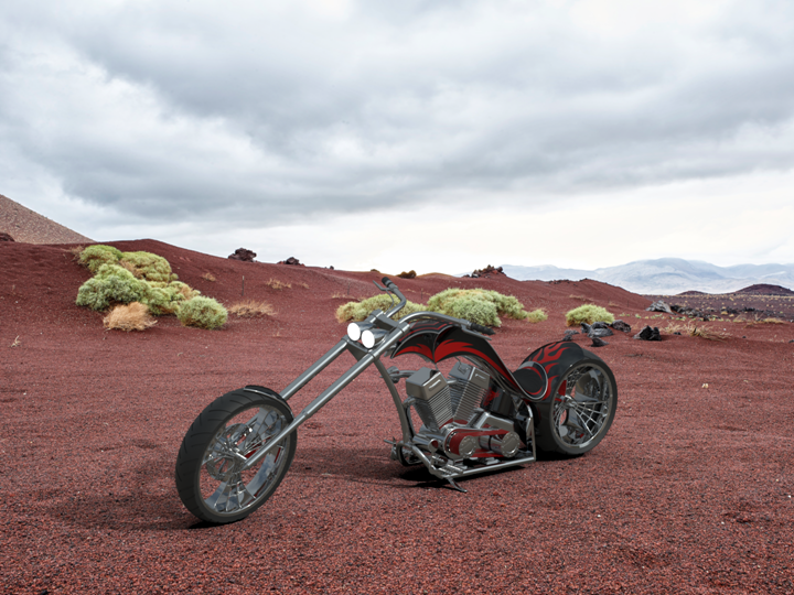 Designing an American Chopper with Photo realistic rendering