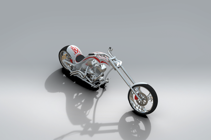 Designing an American Chopper with Photo realistic rendering