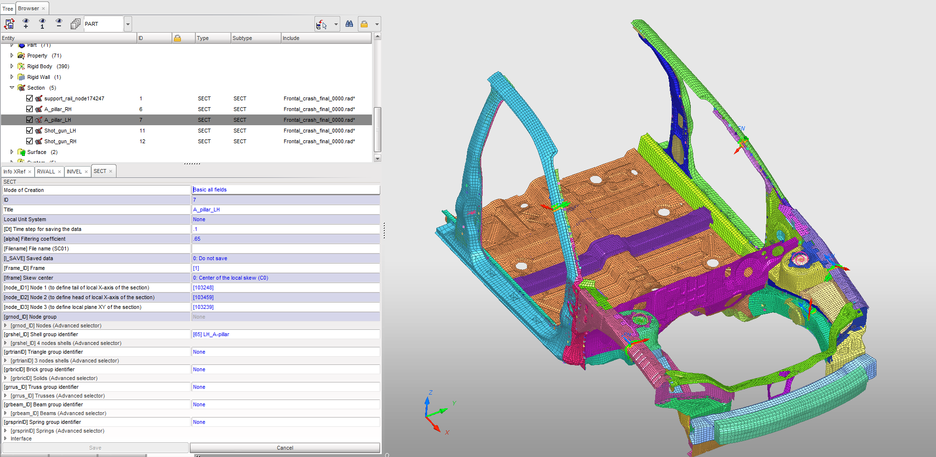 Frontal Car Crash simulation of Dodge Neon BIW using Radioss ...