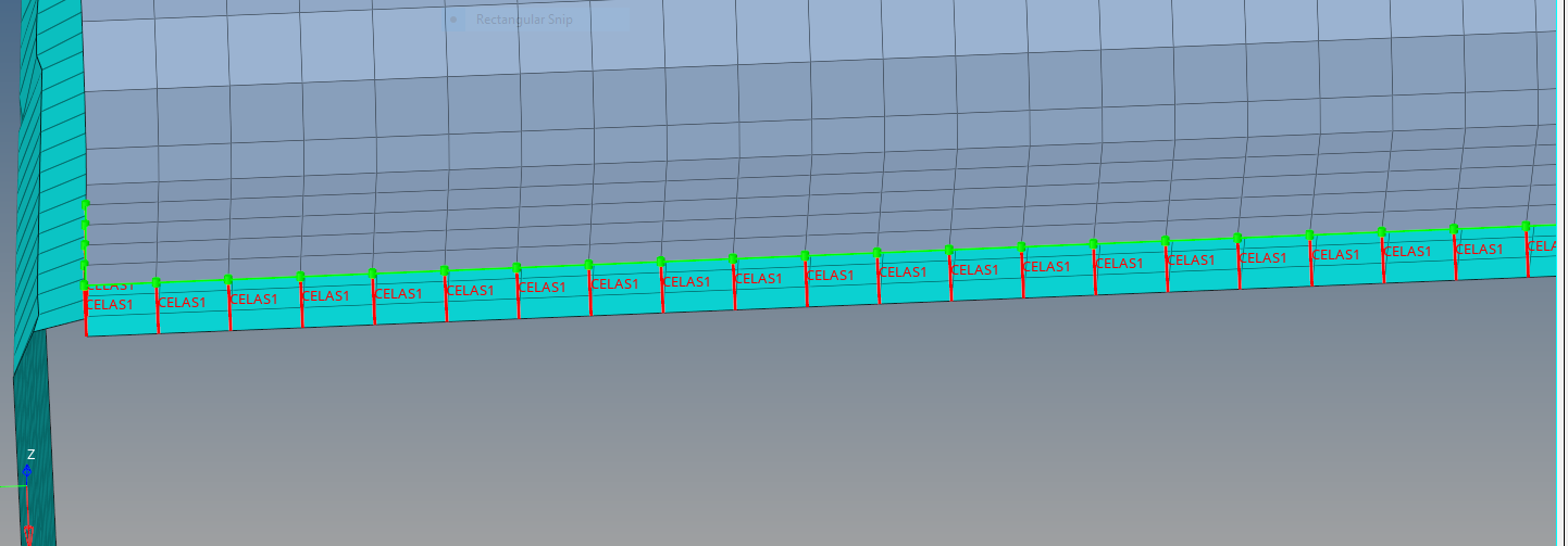 mesh the frame assembly and create a connection at specific parts ...