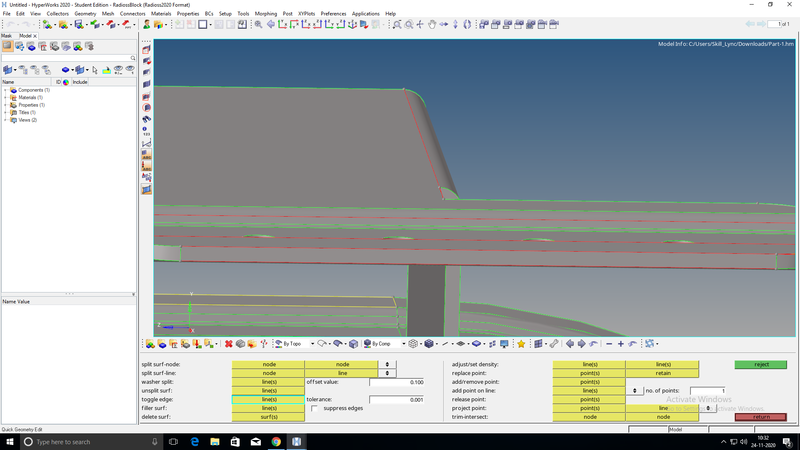 Steps to follow while performing 2D mesh in HyperMesh : Skill-Lync