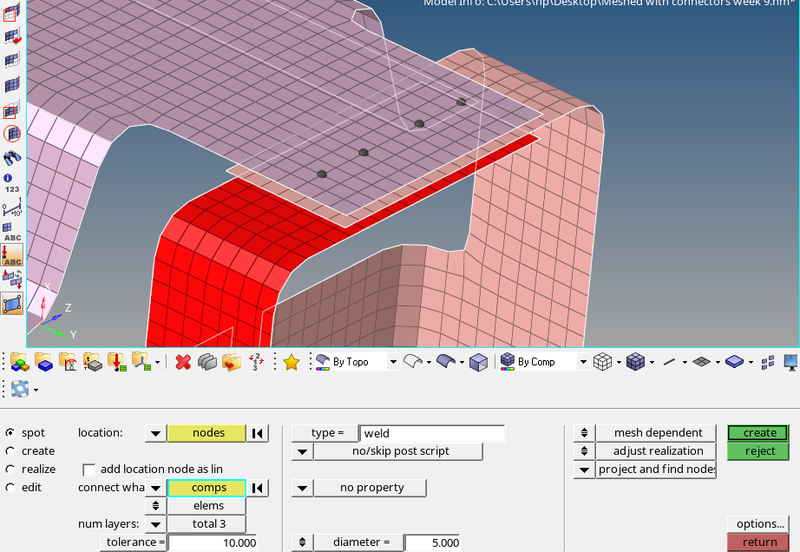 Hypermesh Week 9 Challenge - Creation of 1D Connectors : Skill-Lync
