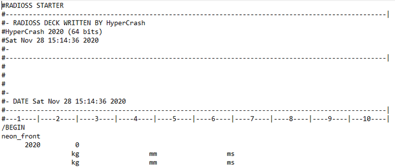 Frontal Crash Neon BIW using Radioss : Skill-Lync