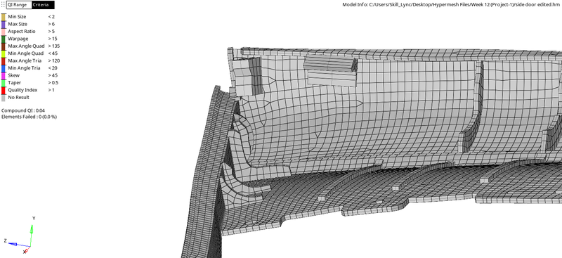 Shell Meshing on a Side Door Trim using Hypermesh : Skill-Lync