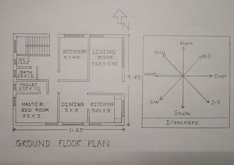 Sketch a G+1 residential plan according to Vaastu Shastra and ...