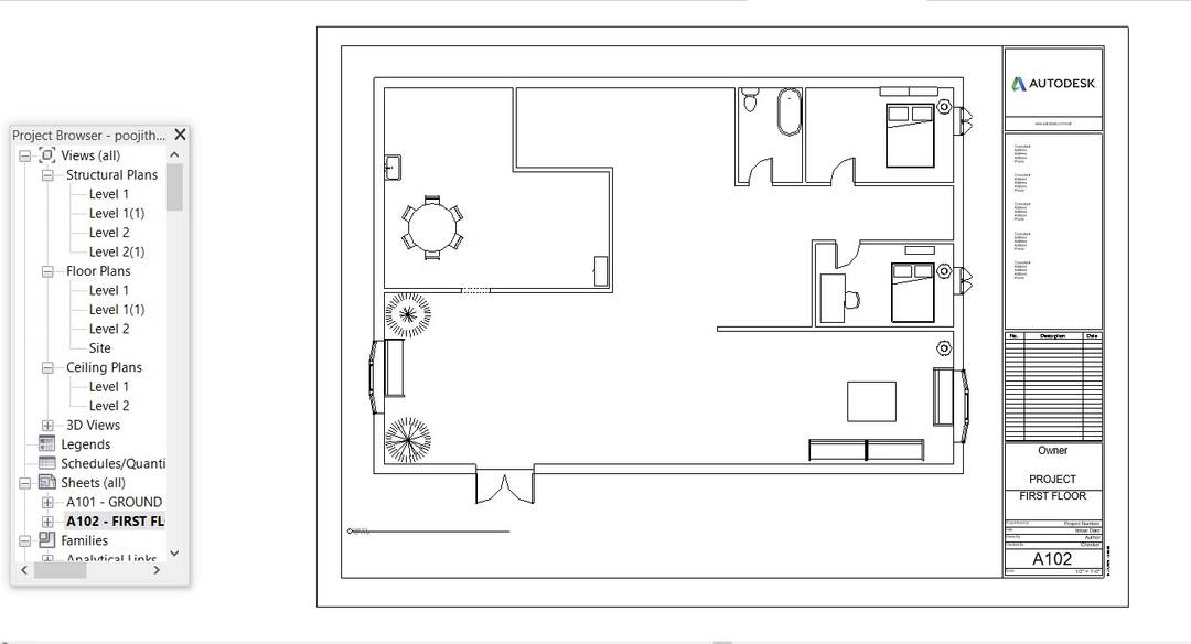 REVIT_3D Rendering of a House plan_Project 1 : Skill-Lync