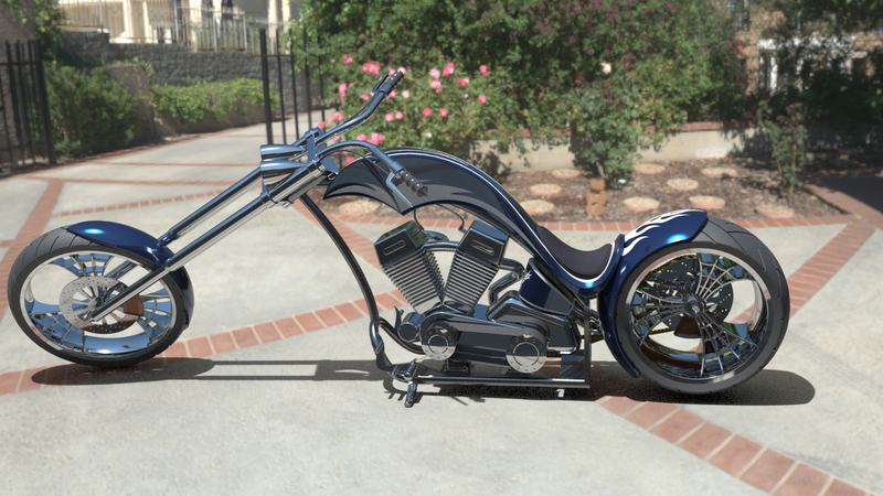 MODELLING & PHOTO-REALISTIC RENDERING OF AN AMERICAN CHOPPER : Skill-Lync