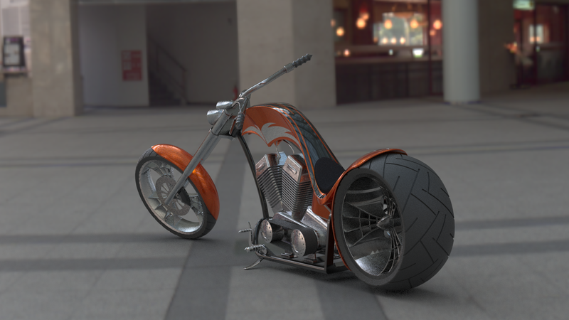 MODELLING & PHOTO-REALISTIC RENDERING OF AN AMERICAN CHOPPER : Skill-Lync