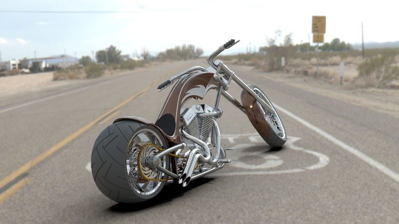 MODELLING & PHOTO-REALISTIC RENDERING OF AN AMERICAN CHOPPER : Skill-Lync