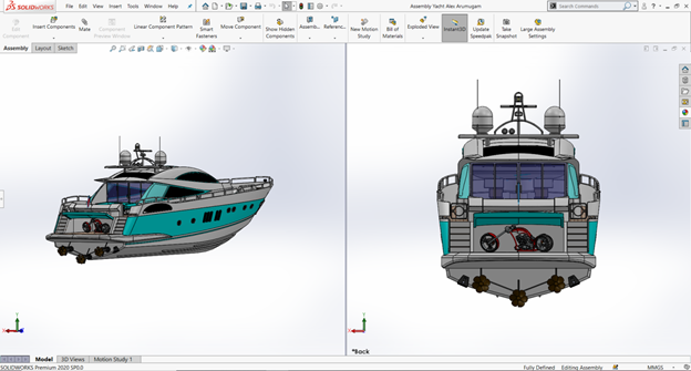 Surface Modelling of the American Predator Yacht : Skill-Lync