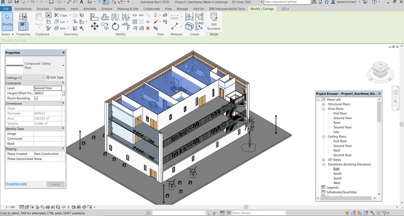 REVIT_3D Rendering of a House plan_Project 1 : Skill-Lync