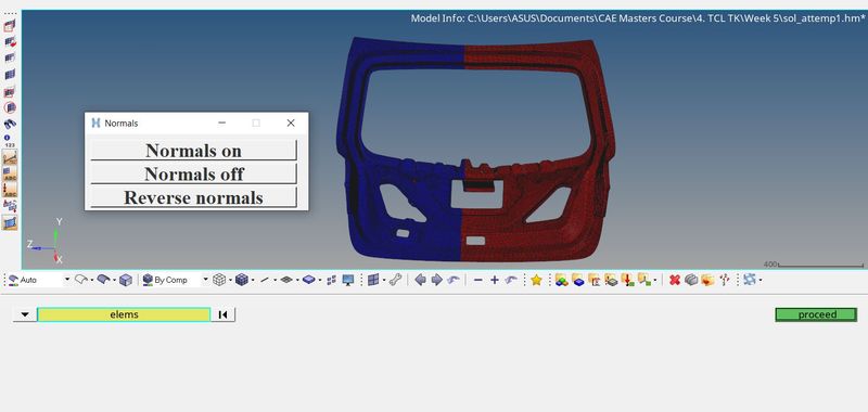 Creating widget for reversing normals in Hypermesh using tcl/tk : Skill-Lync