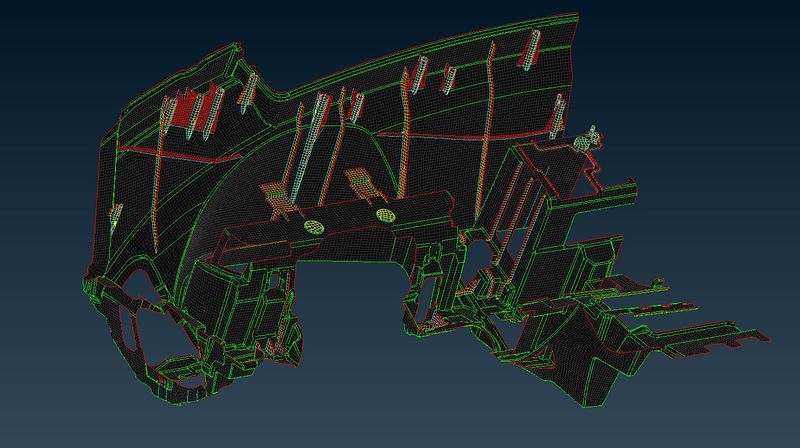 Mid-surfacing and Meshing of Dashboard sub-part using ANSA : Skill-Lync