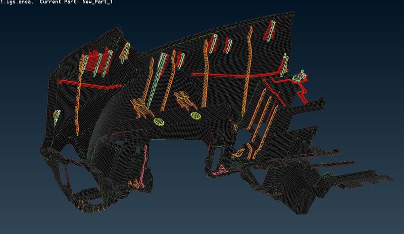 Mid-surfacing and Meshing of Dashboard sub-part using ANSA : Skill-Lync