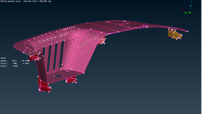 Meshing of switch panel and automotive component by ANSA : Skill-Lync