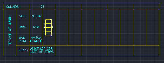 AutoCAD_Creating Column Schedule and Drawing Template_Week 5 : Skill-Lync
