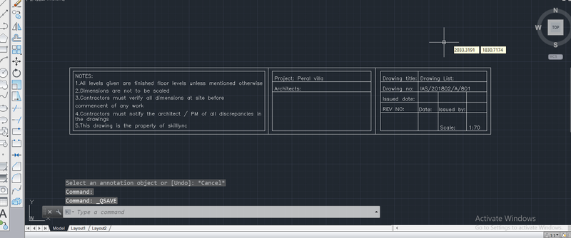 AutoCAD_Creating Column Schedule and Drawing Template_Week 5 : Skill-Lync