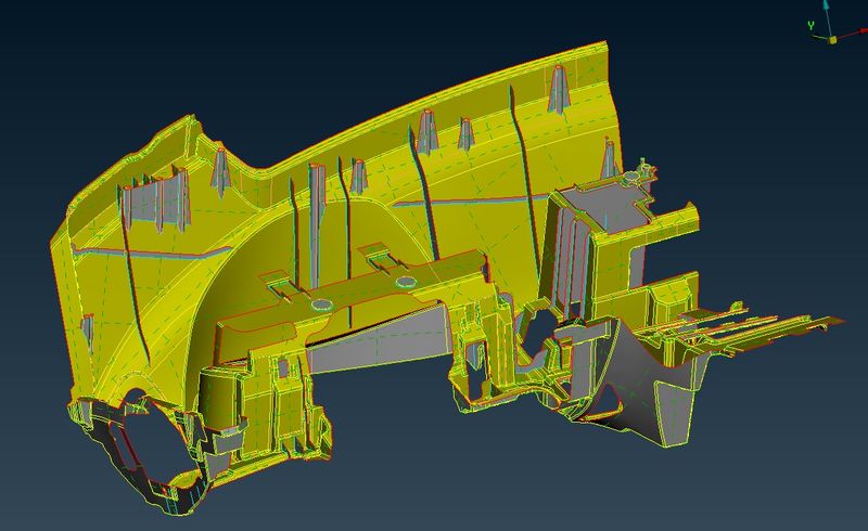Mid-surfacing and Meshing of Dashboard sub-part using ANSA : Skill-Lync