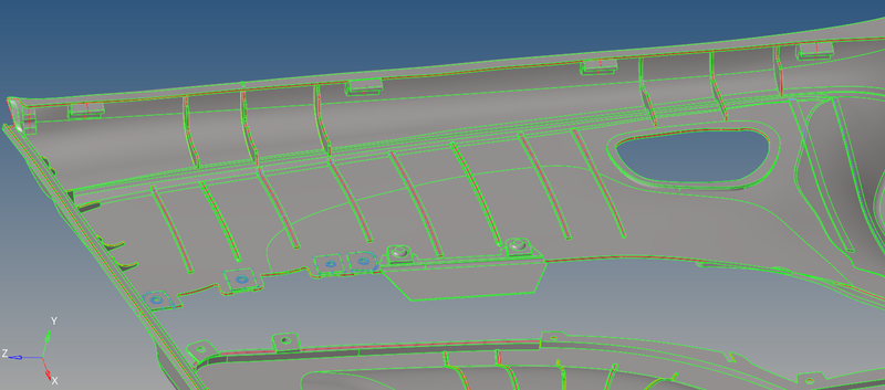 2D Shell Meshing of the CAR side door inner panel for component level ...