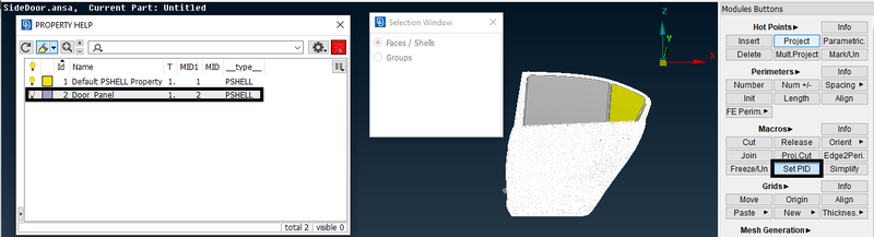 Creating connection for Rear door in ANSA : Skill-Lync