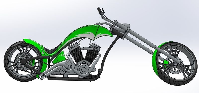 Photo Realistic Rendering of an american chopper and complete design ...