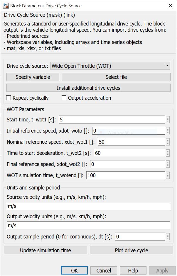 Simulation of HEV Reference application with WOT drive cycle using MATLAB : Skill-Lync