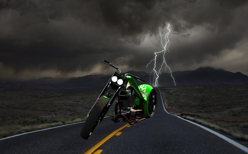 Photo Realistic Rendering of an american chopper and complete design ...