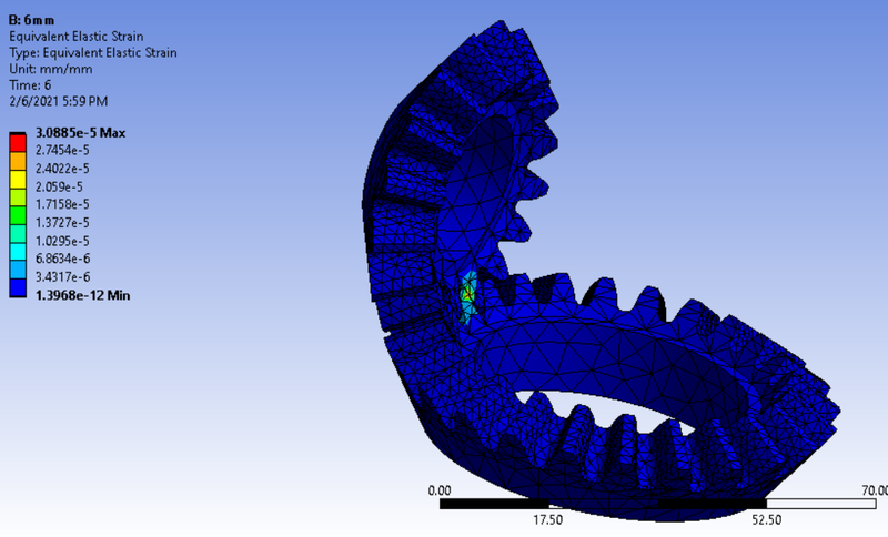 Grid dependency test for the Bevel gear simulation : Skill-Lync