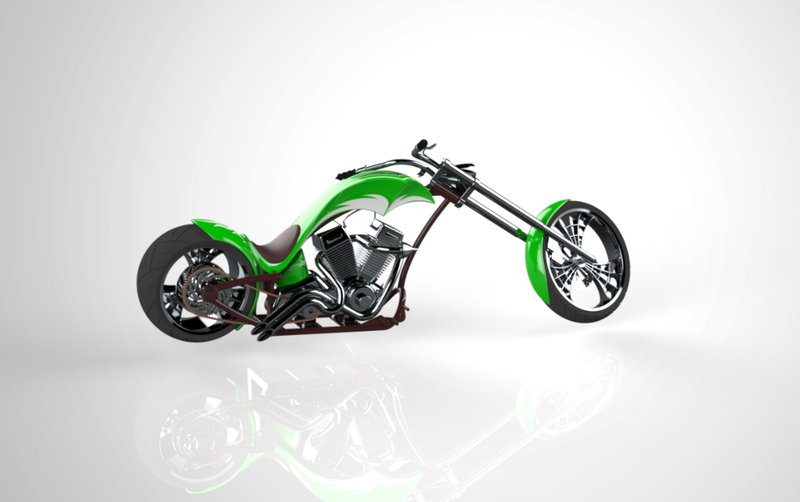 Photo Realistic Rendering of an american chopper and complete design ...